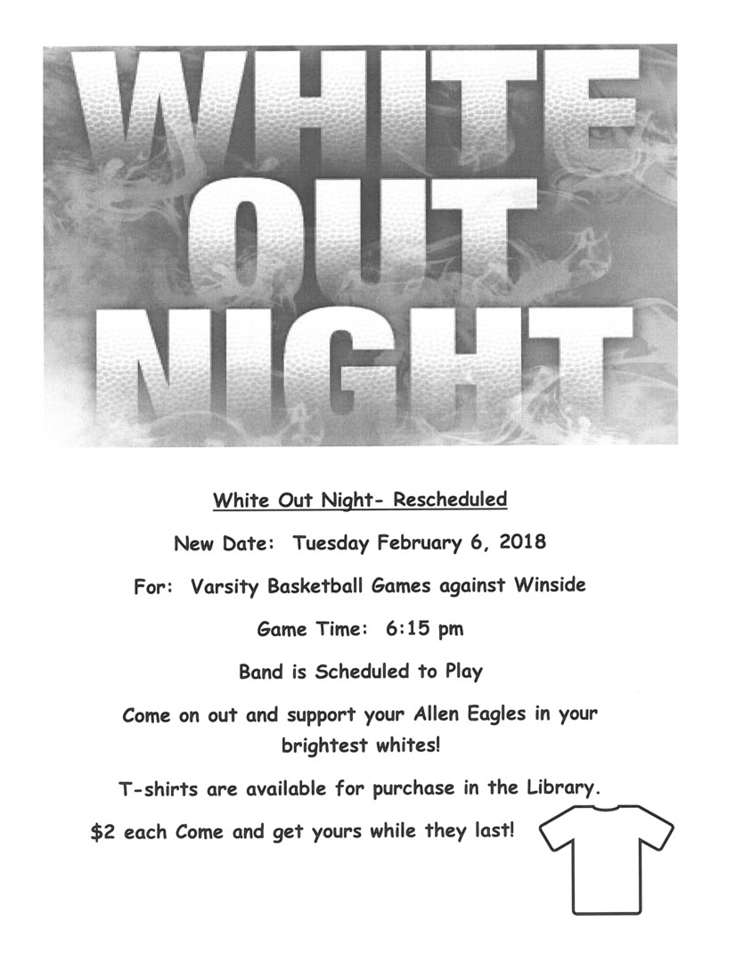Allen Consolidated Schools - WHITE OUT FOR BASKETBALL GAMES AT HOME VS ...