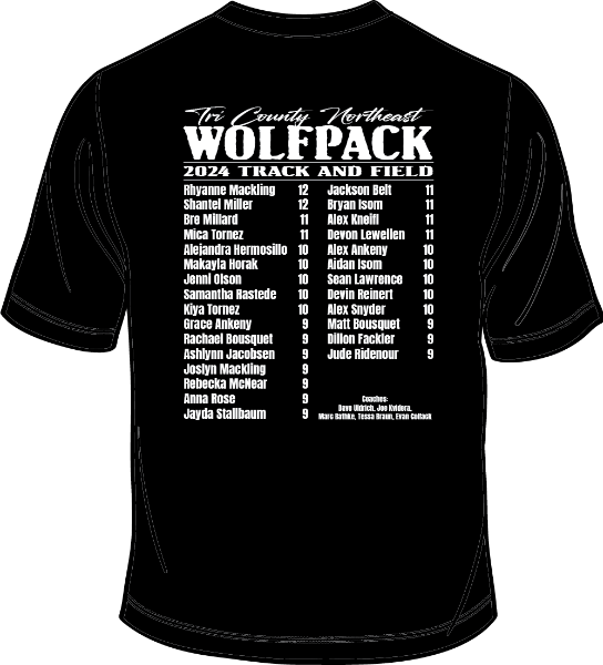 Allen Consolidated Schools - 2024 Wolfpack Track & Field Shirt Order
